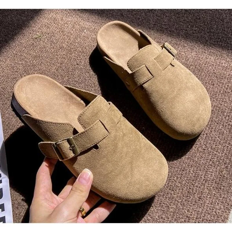Designer-Fashion-Women-s-Suede-Mules-Slippers-Men-Clogs-Cork-Insole ...