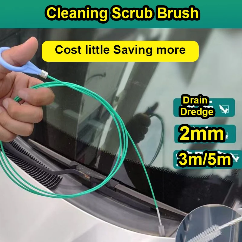 3m-5m-Car-Drain-Dredge-Cleaning-Scrub-Brush-Auto-Sunroof-Long-Hoses ...