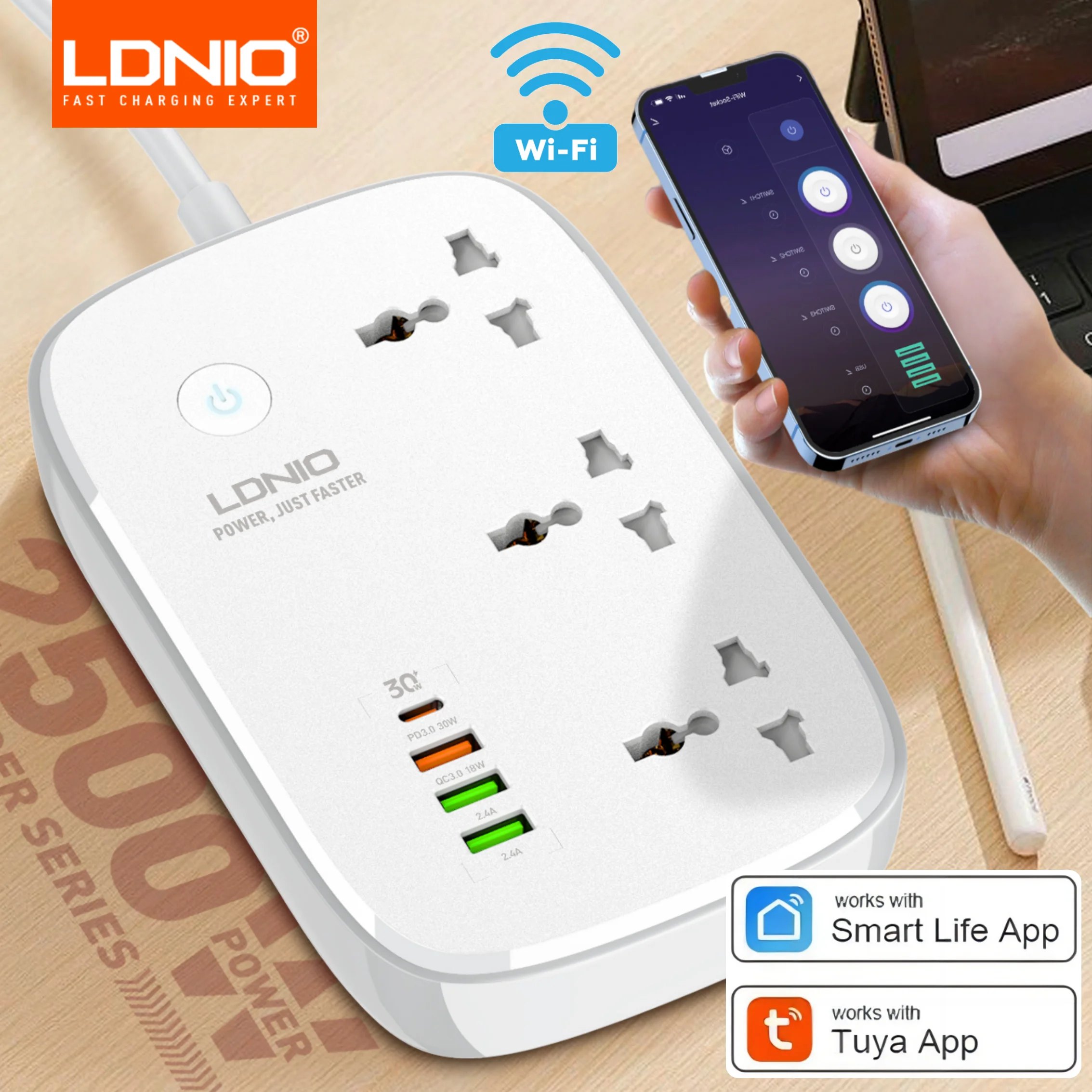 LDNIO-Smart-Power-Strip-Tuya-Timing-WIFI-Power-Socket-EU-US-UK-Plug ...