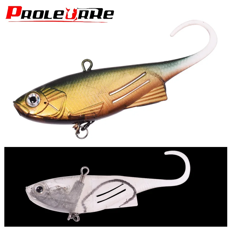 1Pc Jig Vibrate Soft Baits 9cm 14.5g Silicone VIB Fishing Lure ...