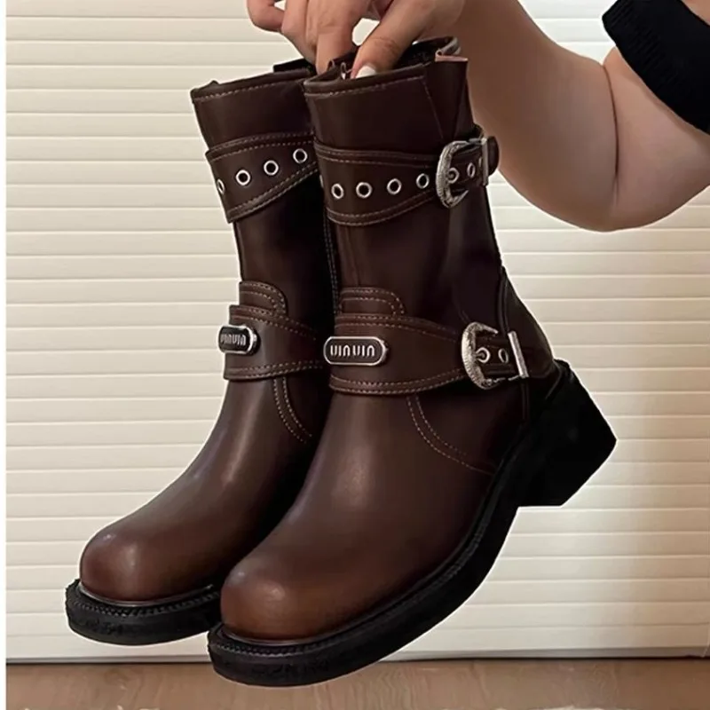 Autumn-2024-Fashion-Buckle-Strap-Platform-Ankle-Boots-for-Women-Combat ...