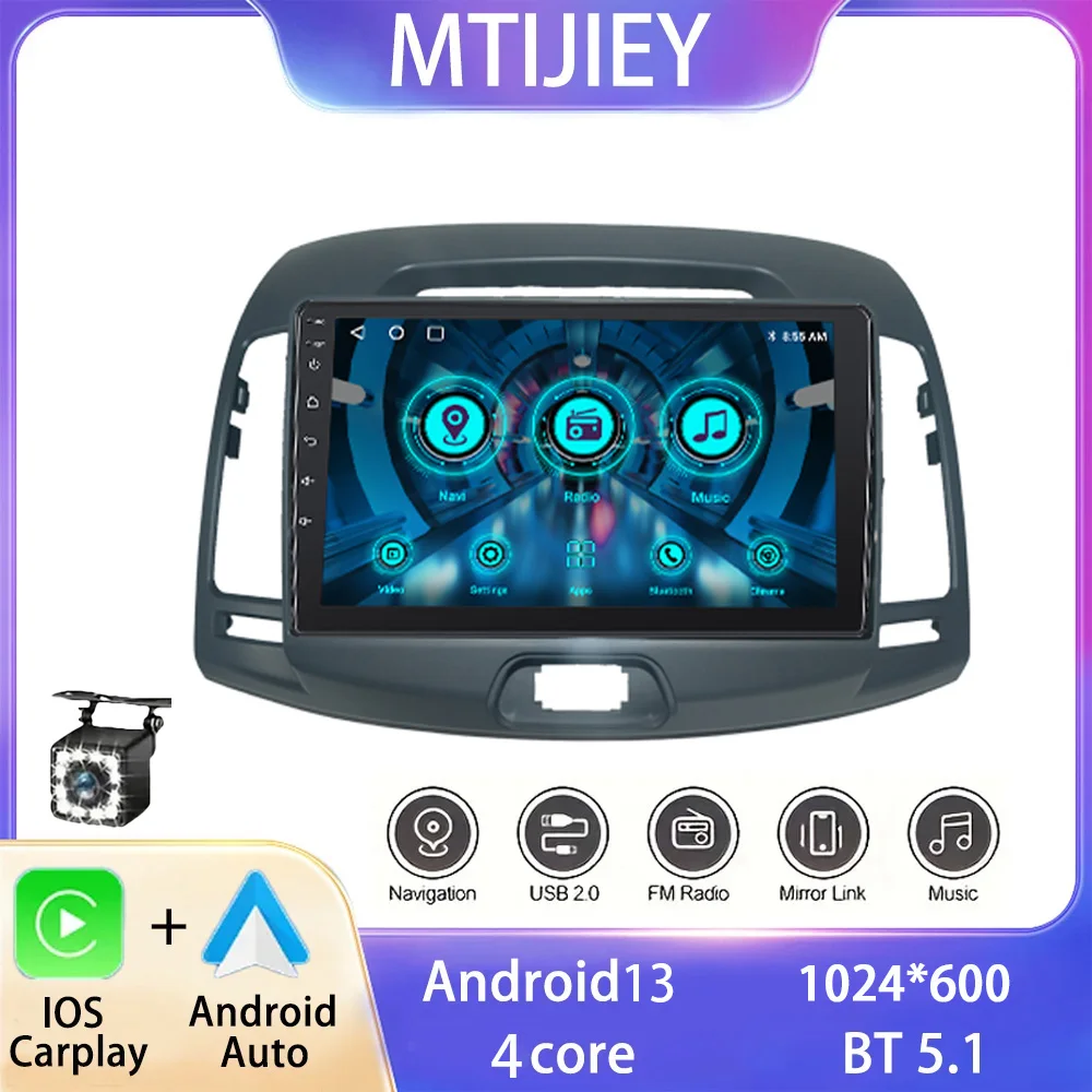 Android-13-Multimedia-Carplay-para-Hyundai-Elantra-Touch-Screen-Navega ...