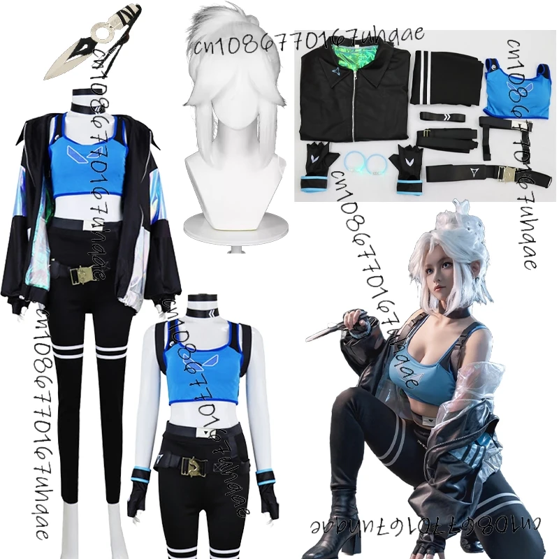 Jett Cosplay Girl Game VALORANT Cosplay Cos Costume Laser Jacket Women ...