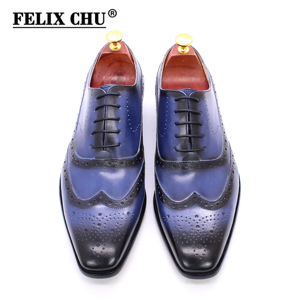 Brand-Dress-Shoes-Mens-Oxford-Shoes-Wingtip-Genuine-Leather-Business ...