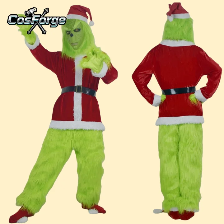 2025 New Grinch Christmas Costume Cosplay Costume Clothes Dress Up ...