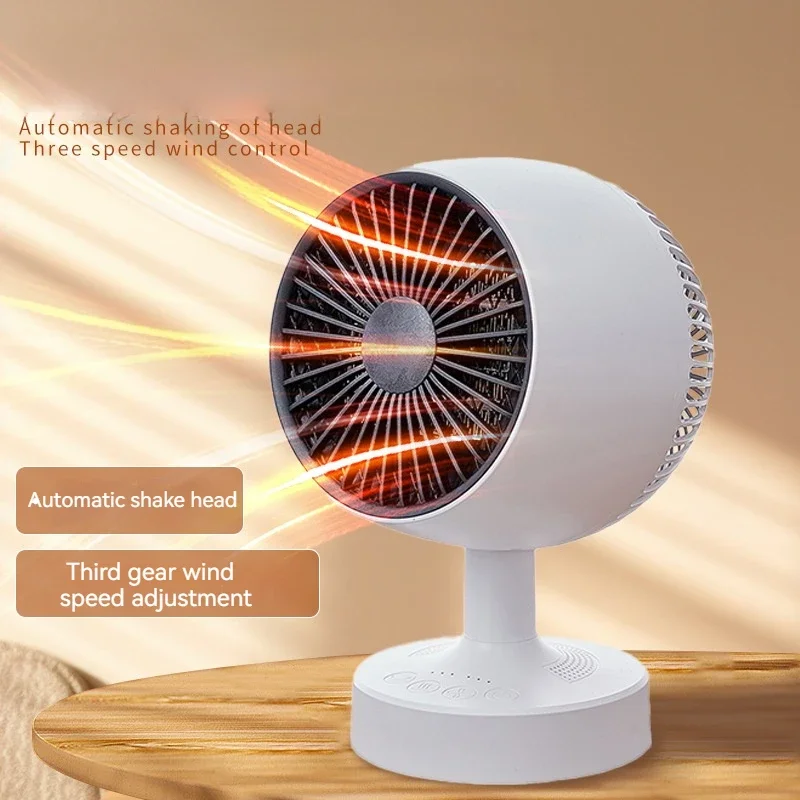Electric-Heater-Desktop-Fast-Heat-Mute-Shaking-Head-Warm-Air-Blower ...