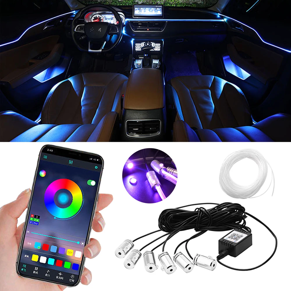 4-5-6-in-1-RGB-LED-Atmosphere-Car-Interior-Ambient-Light-8M-Fiber-Optic ...