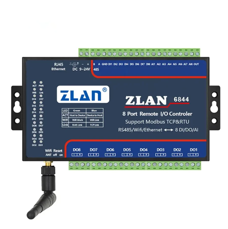 Rs485-Zlan6844-WiFi-Ethernet-Rj45-8Channel-Di-Ai-DO-Rs485-Modbus-I-o ...