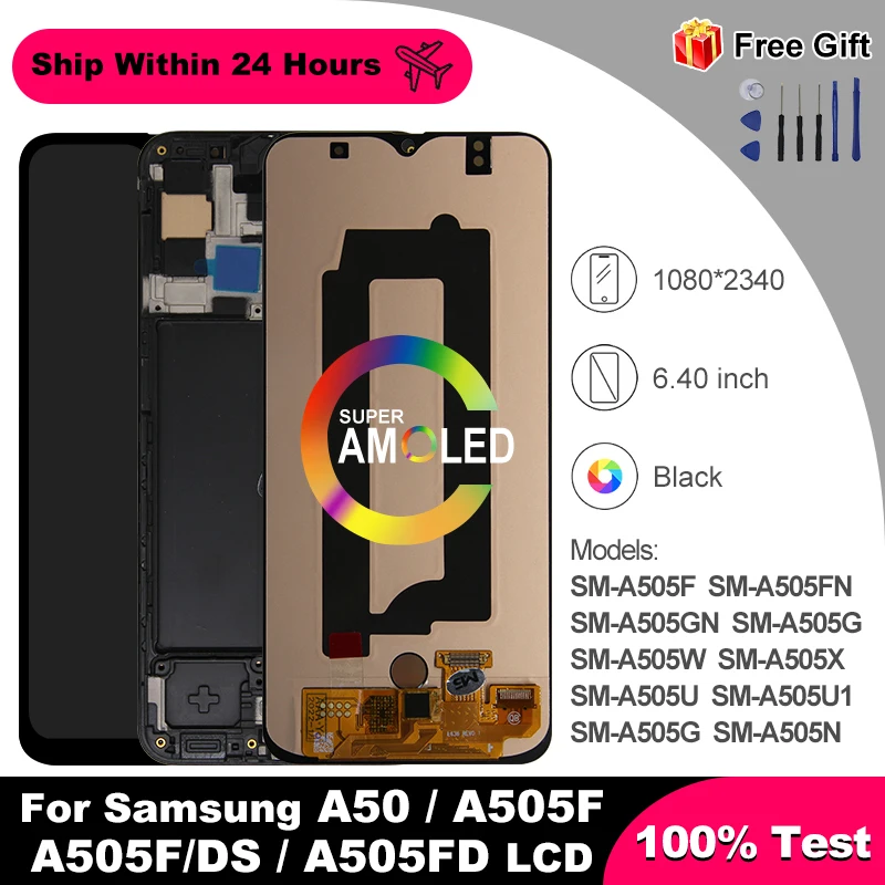 6-4-AMOLED-For-Samsung-Galaxy-A50-SM-A505FN-DS-A505-LCD-Display-Touch ...