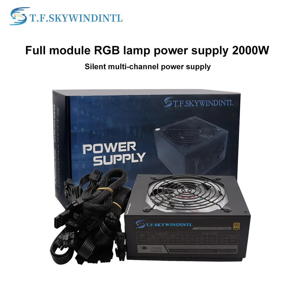 2000W RGB Full Moduler ATX Power Supply Colorful PSU 110V 220V For ETH ...