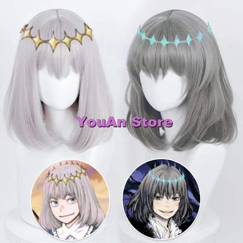Game Fgo Fate/grand Order Oberon Light Pink Grey Short Cosplay Wig Heat ...