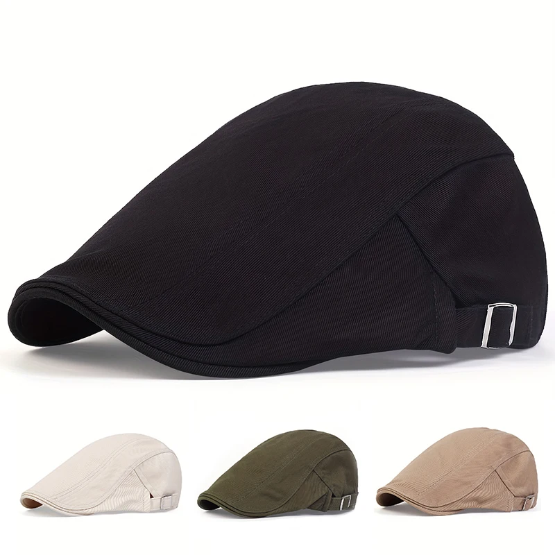 Fashion-Hip-Hop-Cap-Men-Spring-and-Summer-Solid-color-beret-Cap-Fashion ...