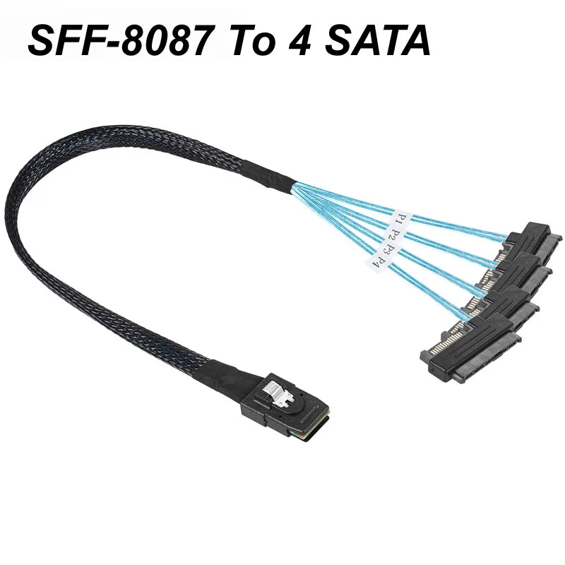 0.5M/1M Mini SAS Hard Drives 36-Pin SFF-8087 To 4 SATA 7P SAS 29-Pin ...