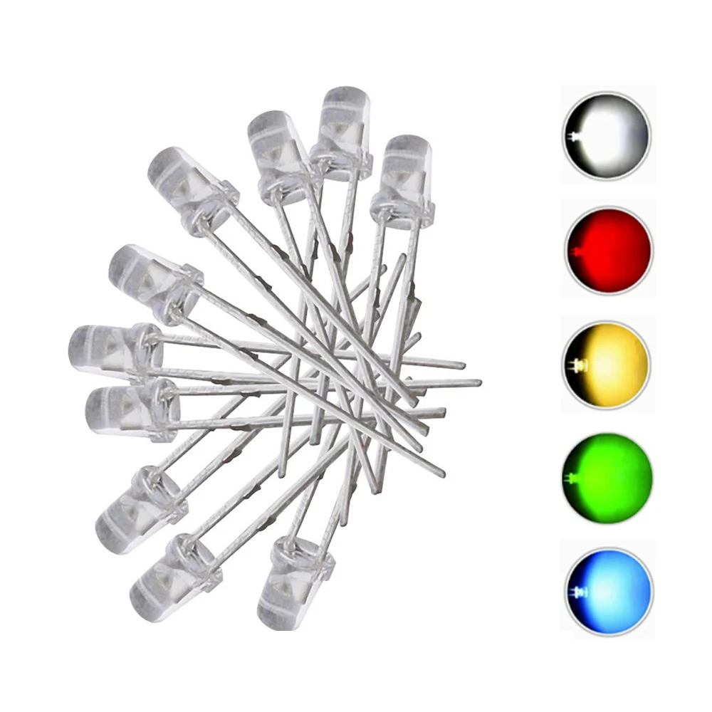 200Pcs-3mm-Led-Diode-Clear-Bright-Multicolor-Individual-Light-Emitting ...