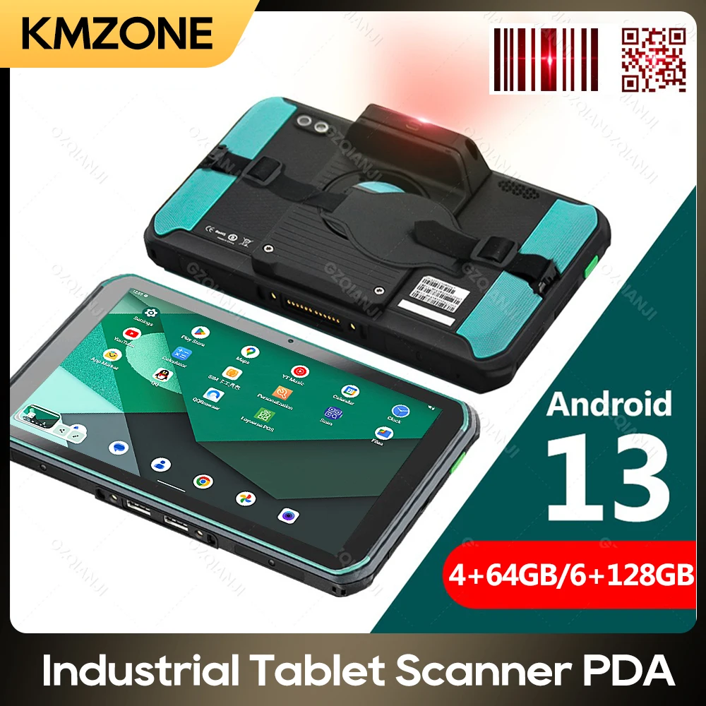 Tablet PDA 4G Android 13 with Hand Strap 1D 2D QR Honeywell Scanner 8 ...