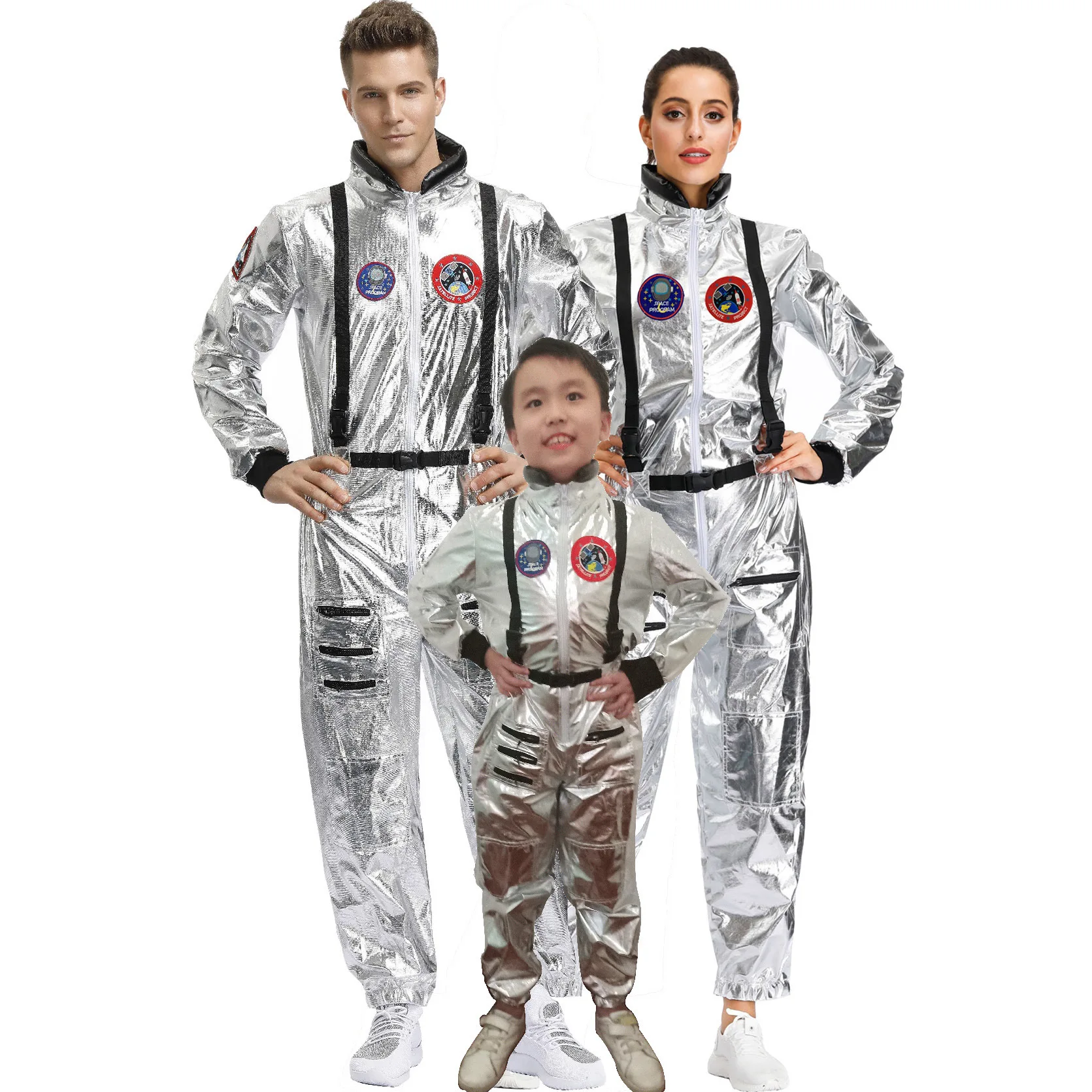 Halloween-Astronaut-Costume-Adult-Silver-Spaceman-Costume-Plus-Size ...