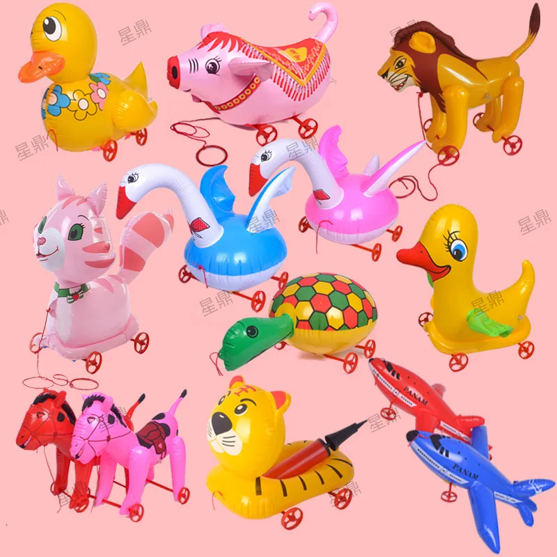 Children-s-Inflatable-Pulling-Car-Toys-Creative-Fun-Kids-Walker-Pull ...