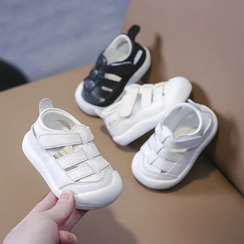 Baby Boys Girls Genuine Leather Sandals Summer Soft-soled Infant ...