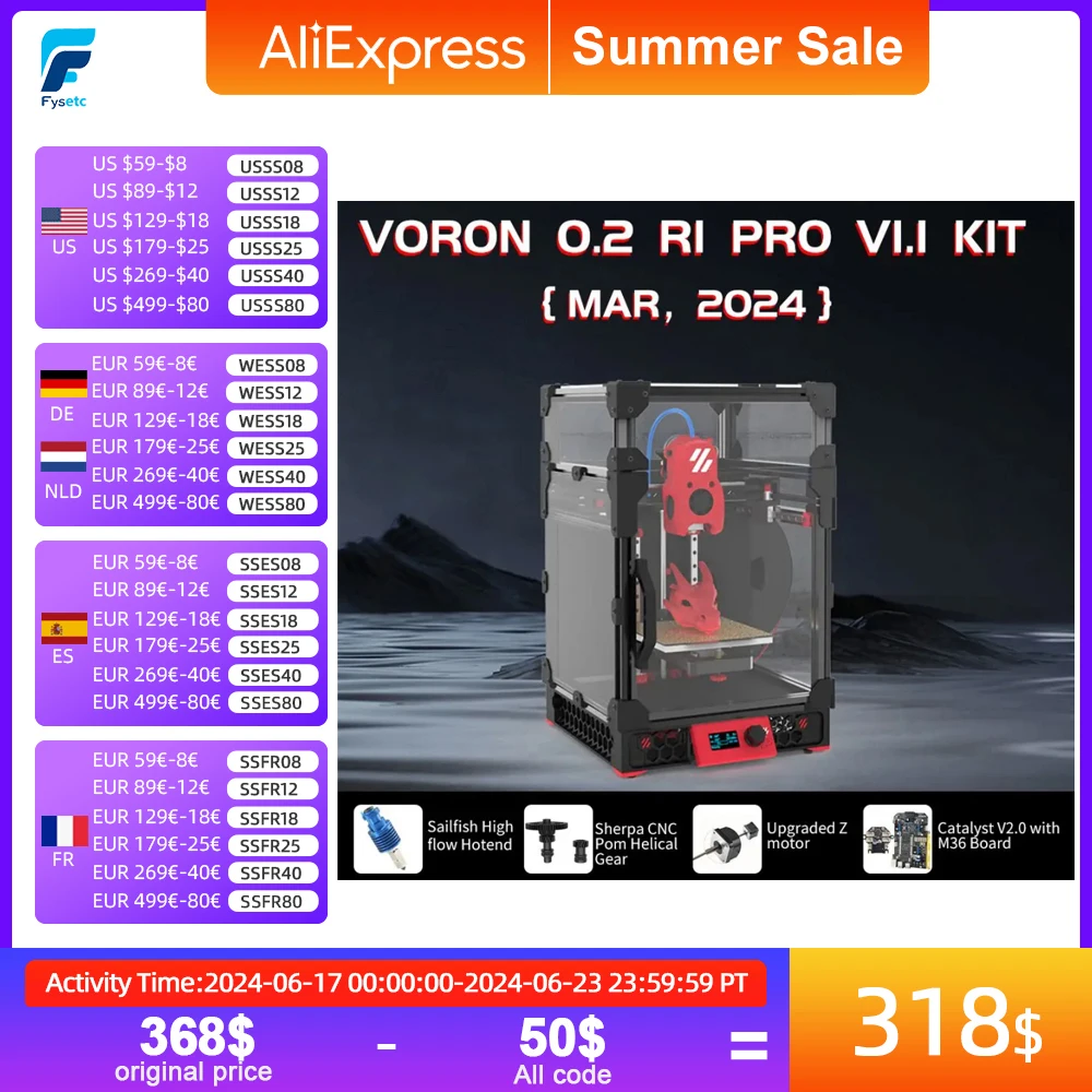 FYSETC-Voron-0-2-R1-V1-1-Pro-Corexy-3D-Printer-Upgraded-Kit-with ...