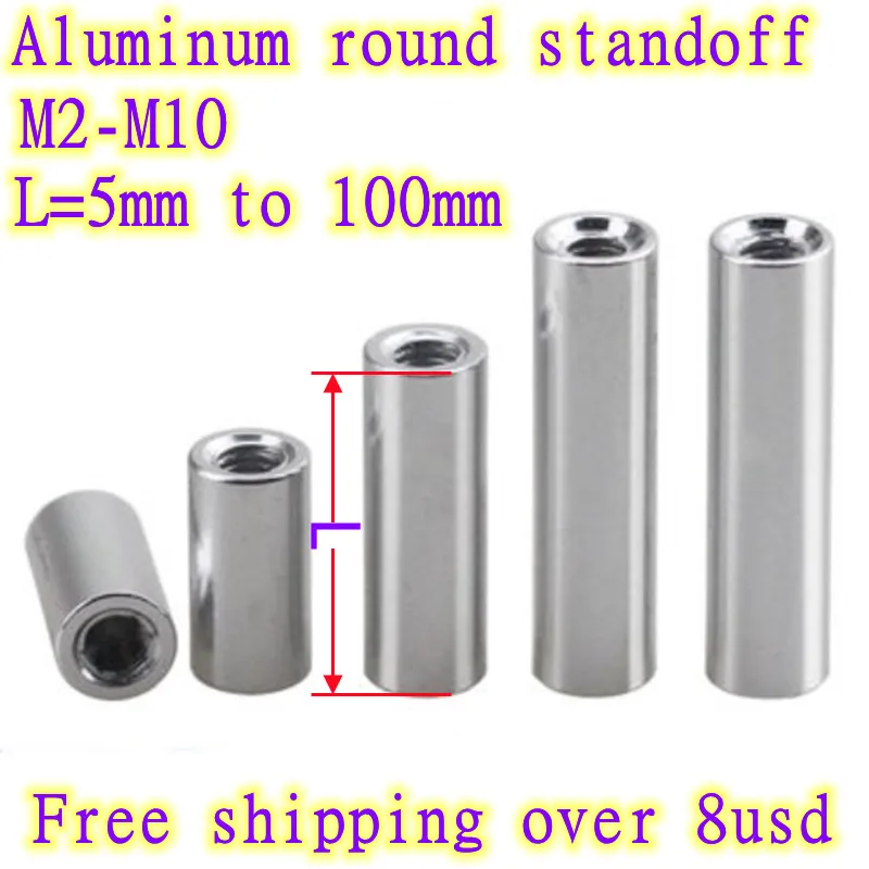 2pcs-10pcs-aluminum-spacer-stud-M2-M2-5-M3-M4-M5-M6-M8-M10-round ...