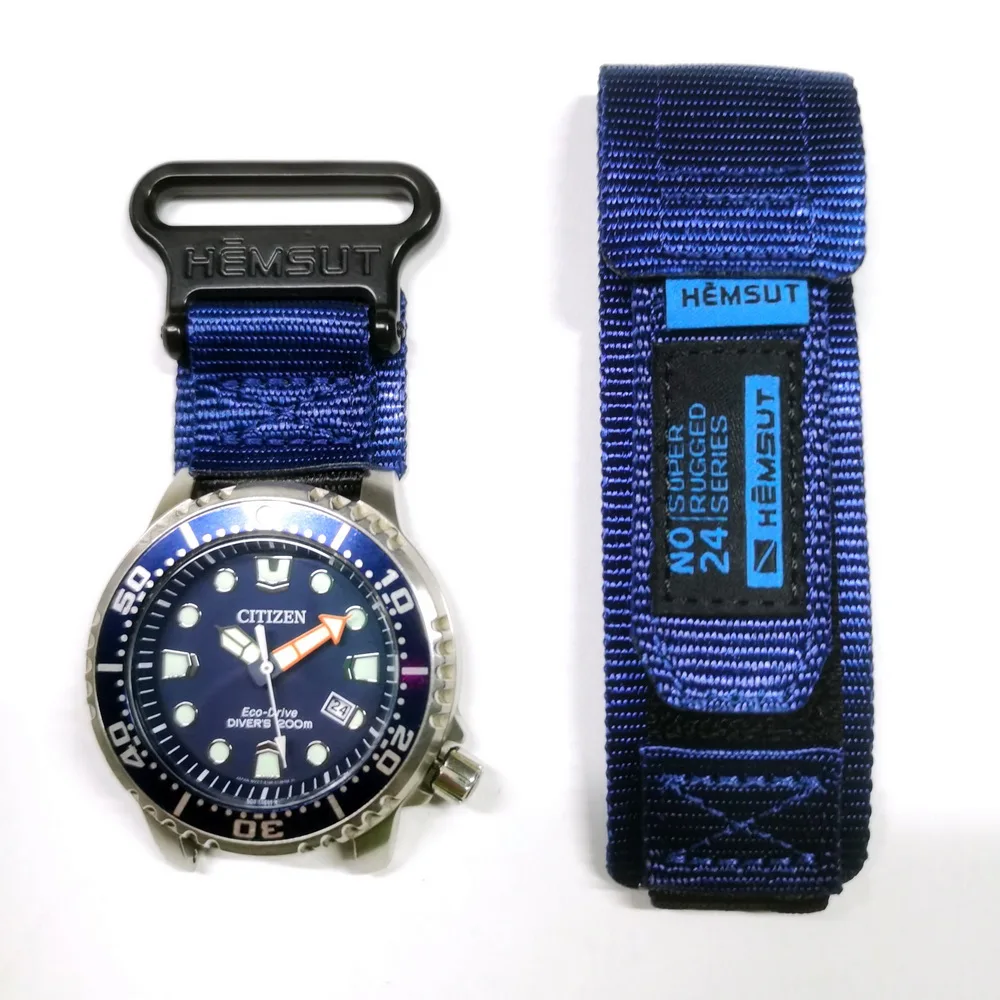 HEMSUT Nylon Sport Military Watch Band Compatible With Citizen Wrist Straps For Men Quick ...