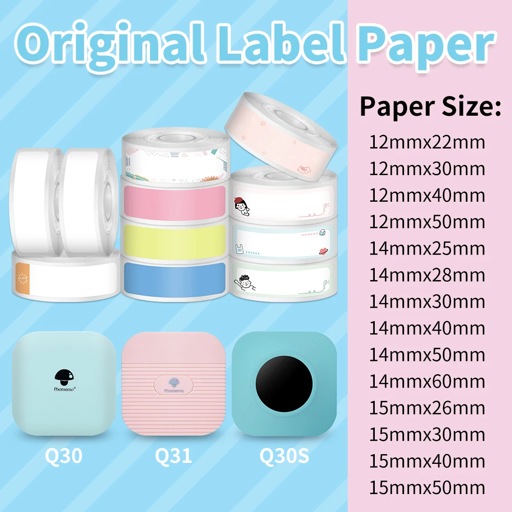 Phomemo-Q30-Label-Maker-Tape-Label-Sticker-Transparent-Colorful-White ...