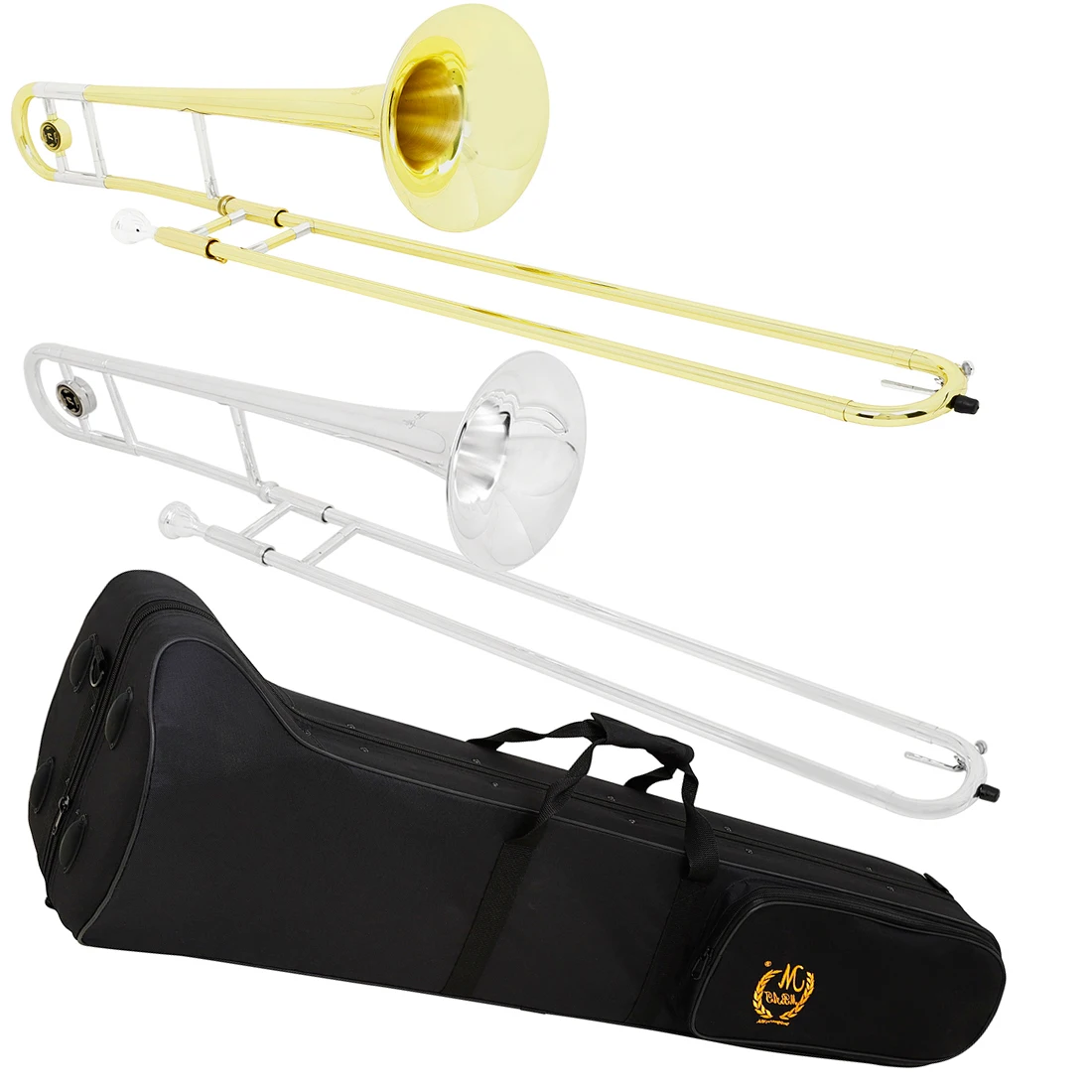 Trombón Alto Latón Oro/Laca plateada Trombón plano Bb Tono B con ...