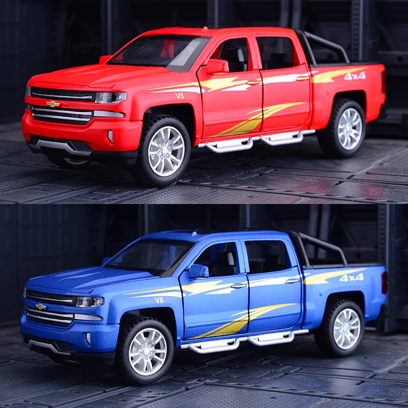 1:32 CHEVROLET SILVERADO Truck Diecast Car Model Simulation Metal Alloy ...