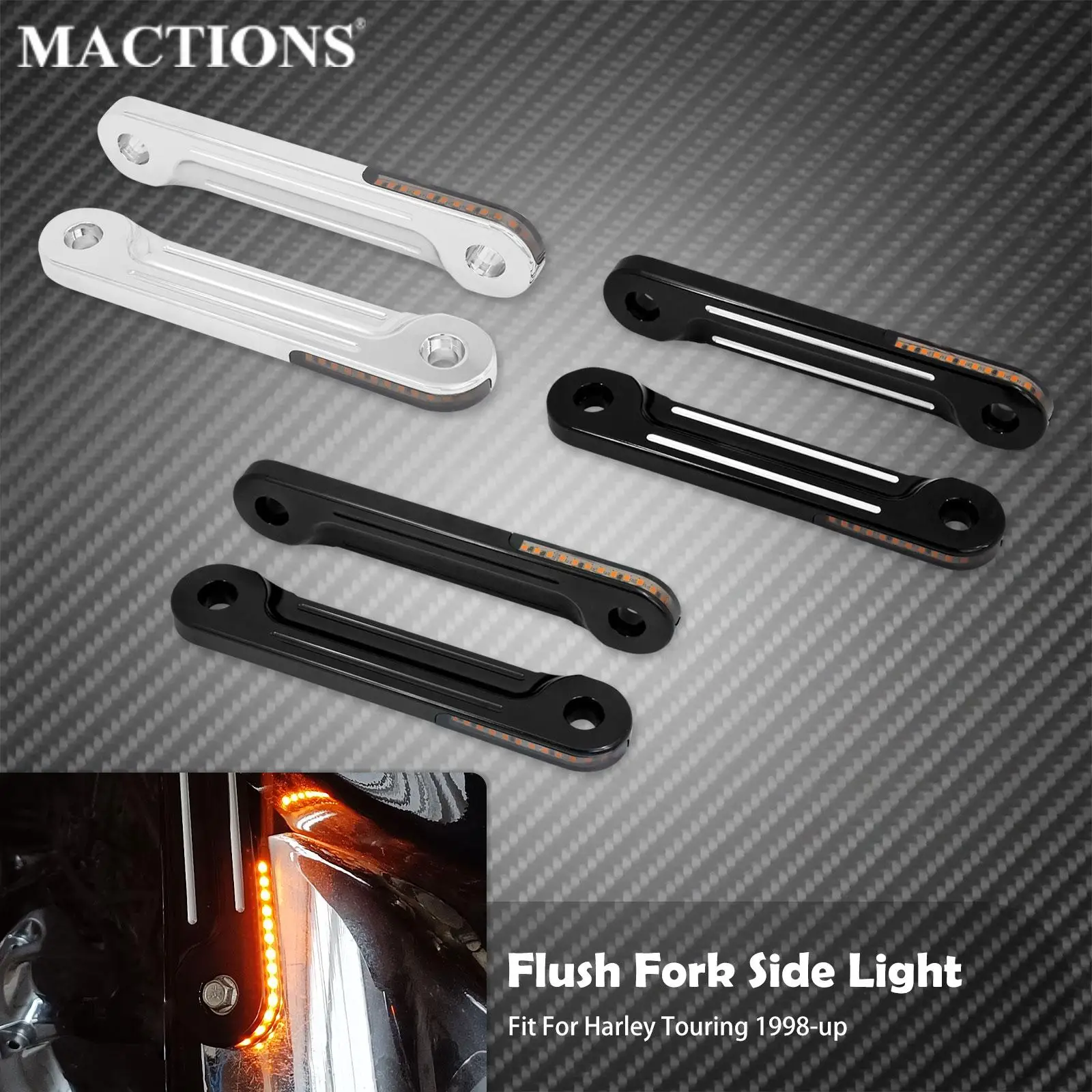 Fork Mounted Turn Signals LED Flush Mount Fork Turn Signals For Harley ...