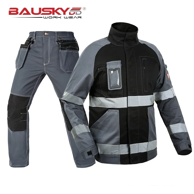 Bauskydd-Welding-Suit-Reflective-Multi-Pockets-Work-Clothing-Men-Women ...