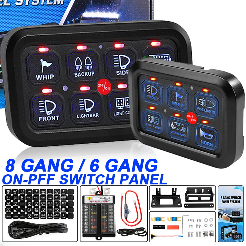 12V-24V-8-Gangs-6gangs-Car-LED-Switch-Panel-Light-Senstive-On-Off ...