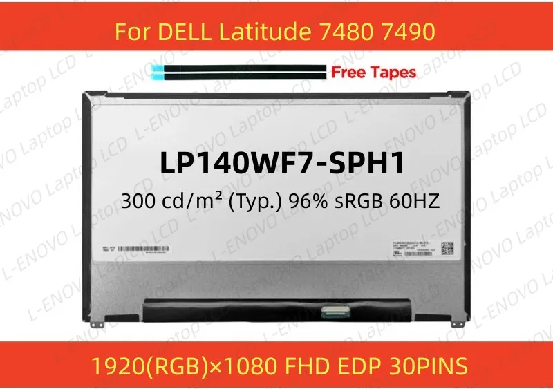 14-0-IPS-Laptop-LCD-Screen-LP140WF7-SPH1-Fit-NV140FHM-N47-For-DELL ...