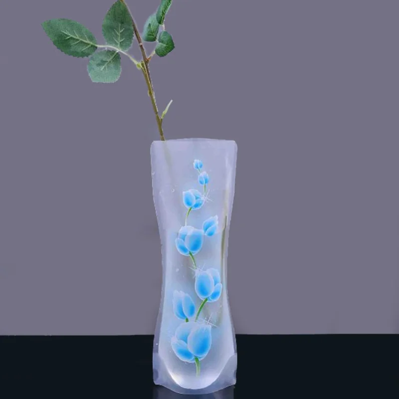 Florero-plegable-duradero-de-PVC-florero-de-pl-stico-transparente ...