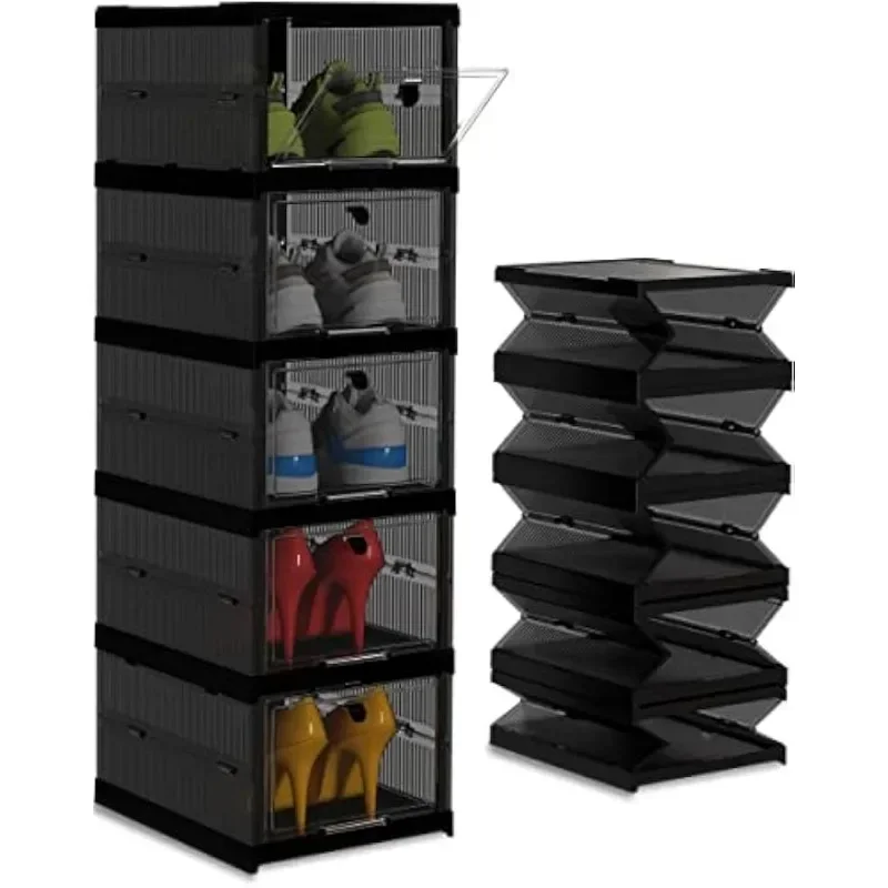 Solid-Plastic-Not-Flimsy-5-Layers-Foldable-Shoe-Storage-Boxes-or ...