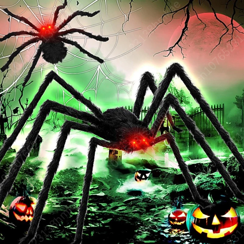 Halloween-Eye-Glow-Realistic-Hairy-Spider-for-Halloween-Indoor-and ...