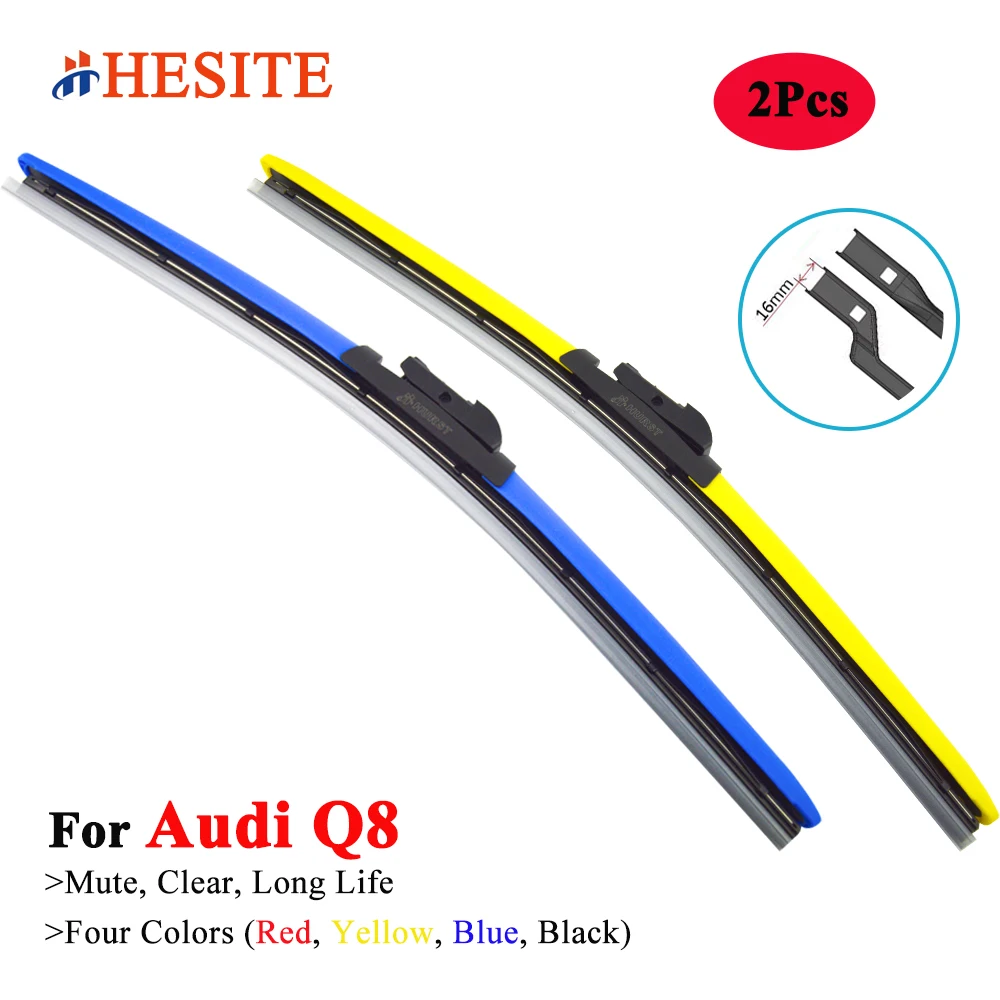 HESITE Color Wiper Blades For Audi Q8 RS E Tron Prestige 4WD 45 TDI 55 ...