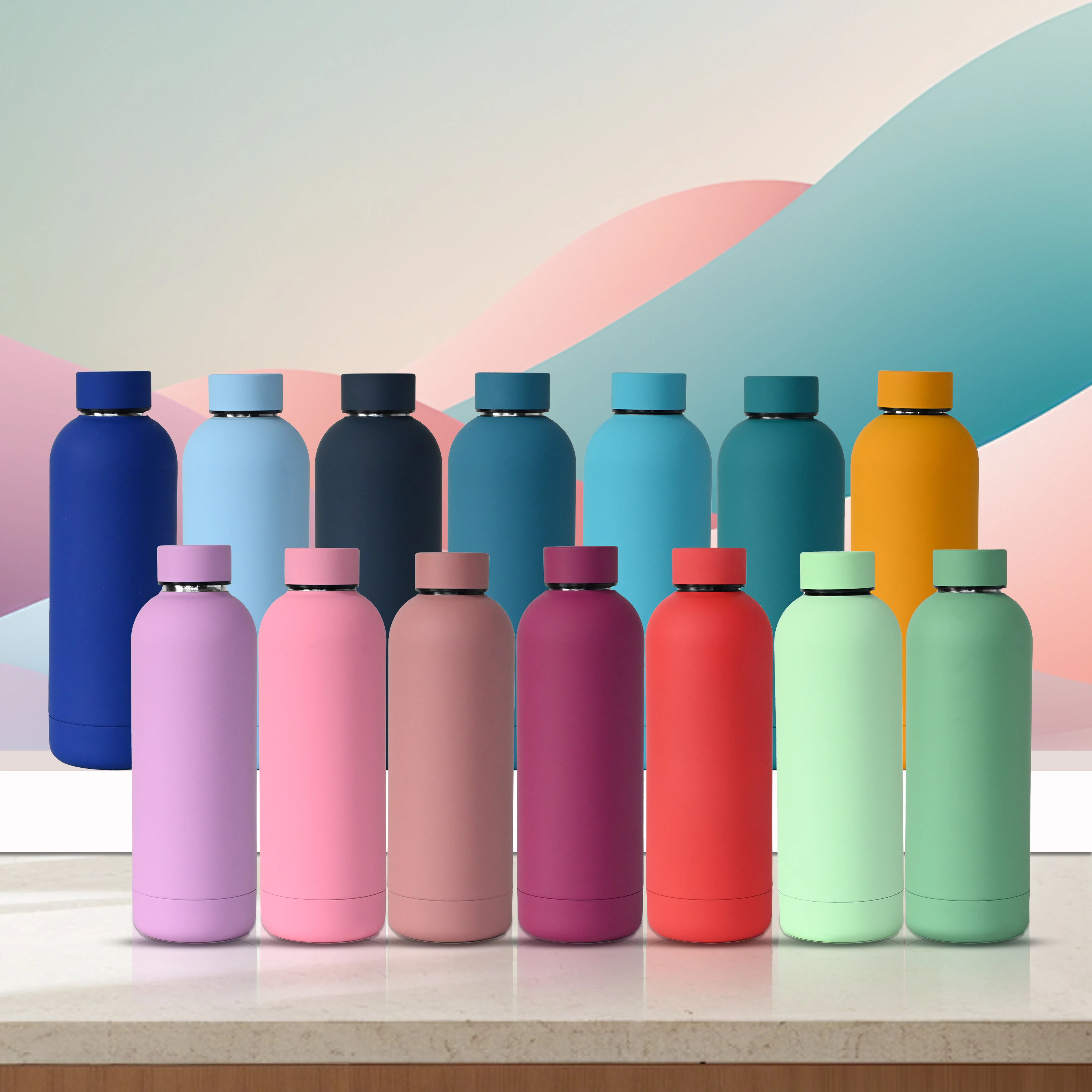 KEWIXY-500ml-Small-Mouth-Thermos-Cup-Outdoor-Rubber-Paint-Sports-Kettle ...