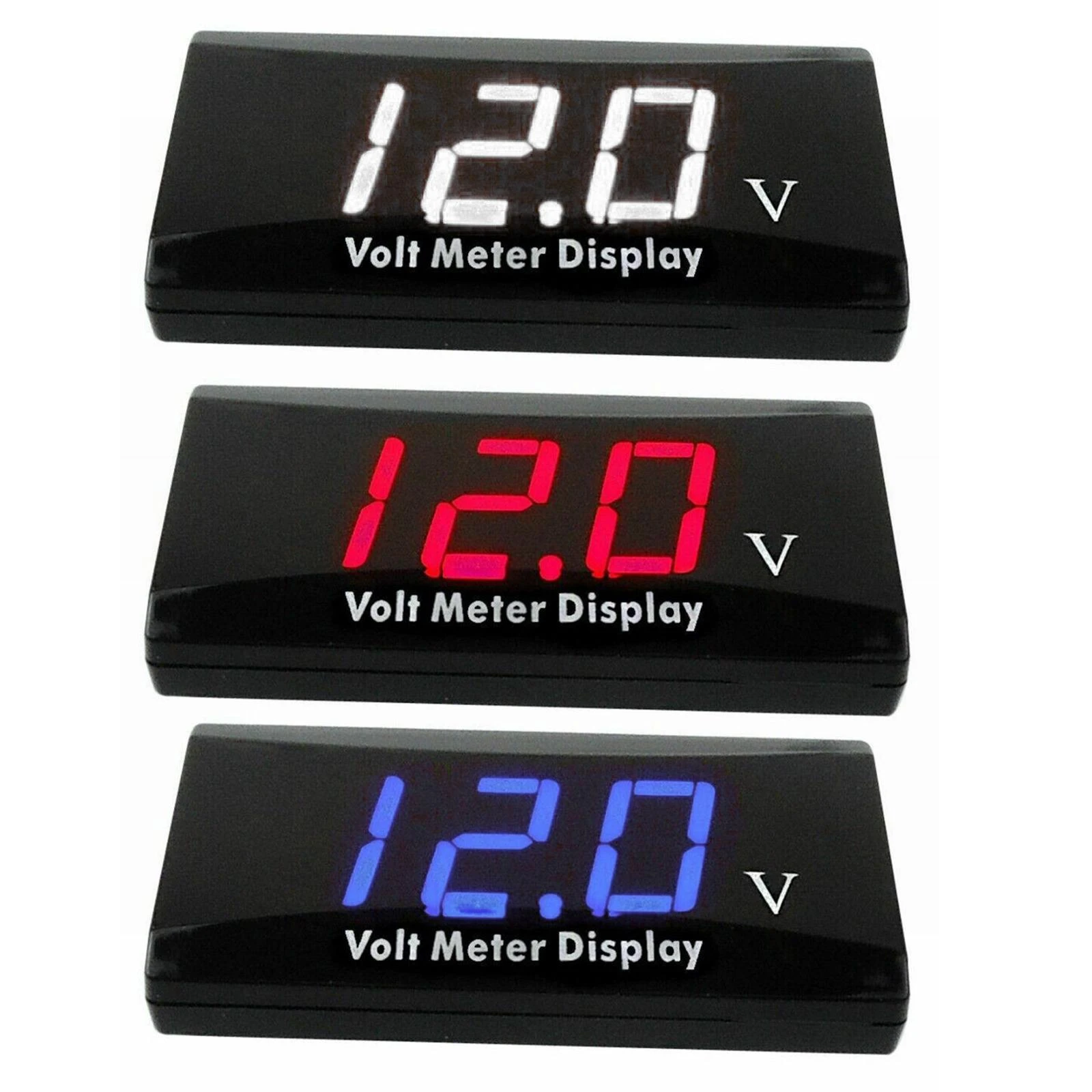 Voltimetro Digital Time Clock Thermometer Voltmeter Dc 12v 3 In 1 Led ...