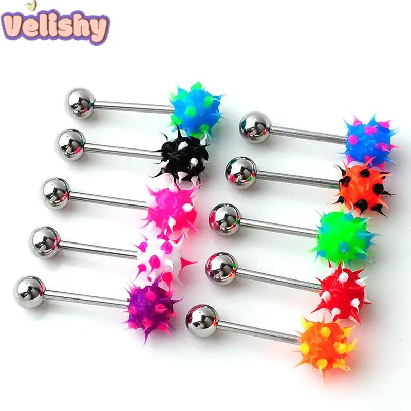 Steel-Vibrating-Tongue-Ring-Tongue-Piercing-Ring-Colorful-Rock ...