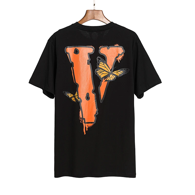 Hot Classic Vlone Short-sleeved Female Couple High-quality Hip-hop Big ...
