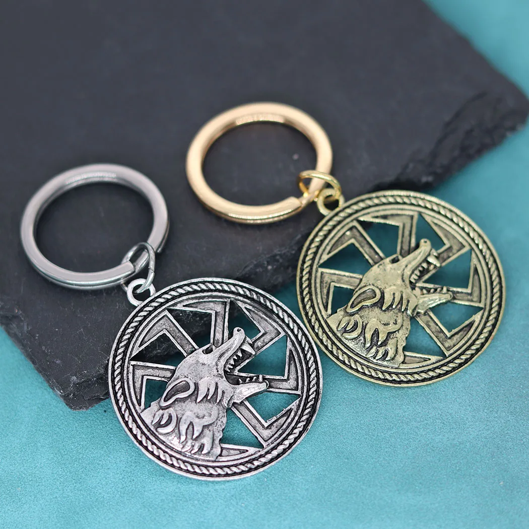 Nedar-Slavic-Wolf-Totem-Amulet-Keyring-Pendant-Men-Valknut-Key-Chain ...
