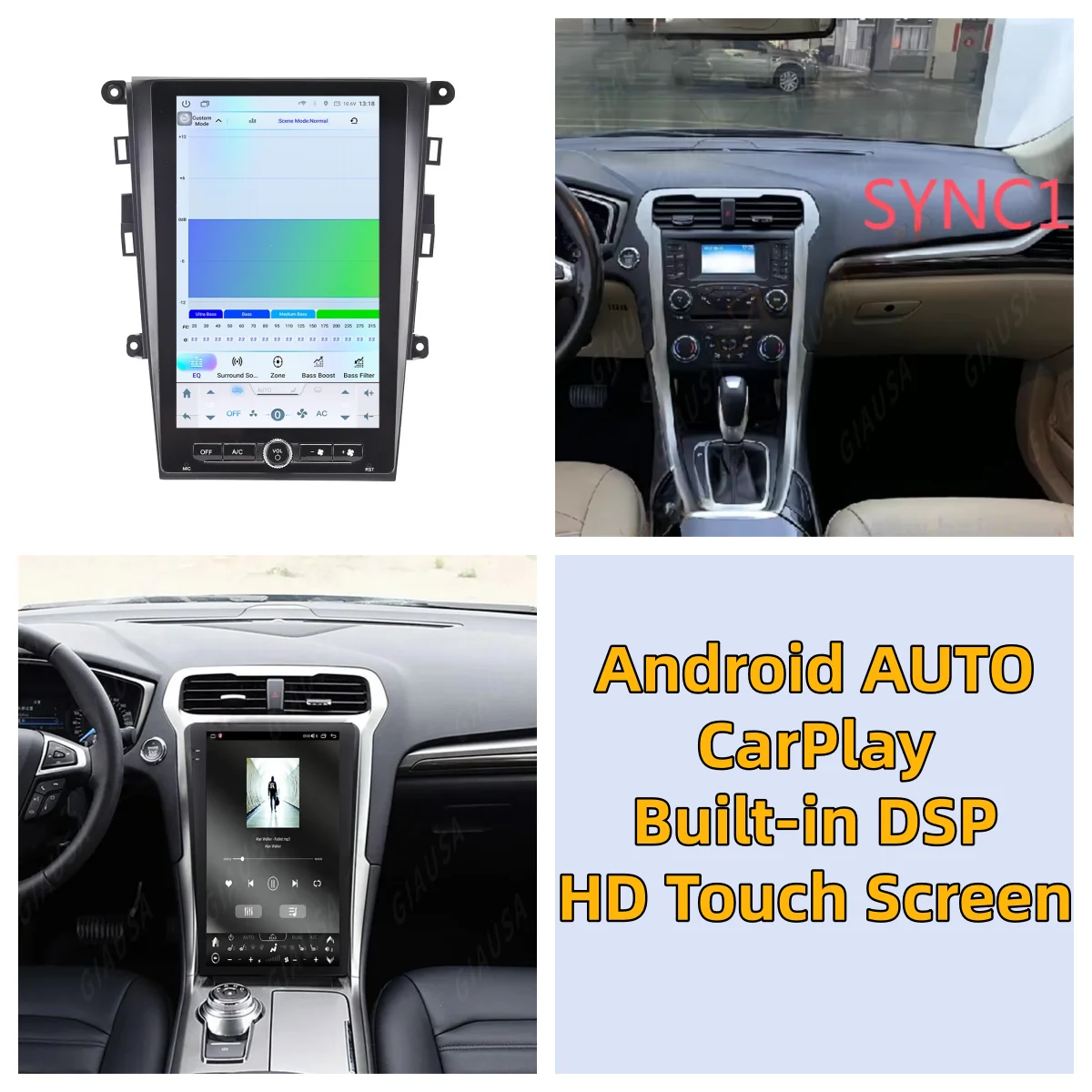 R 13.6 " Car Radio Carplay For Ford Mondeo Fusion MK5 MK6 2013-2021 ...