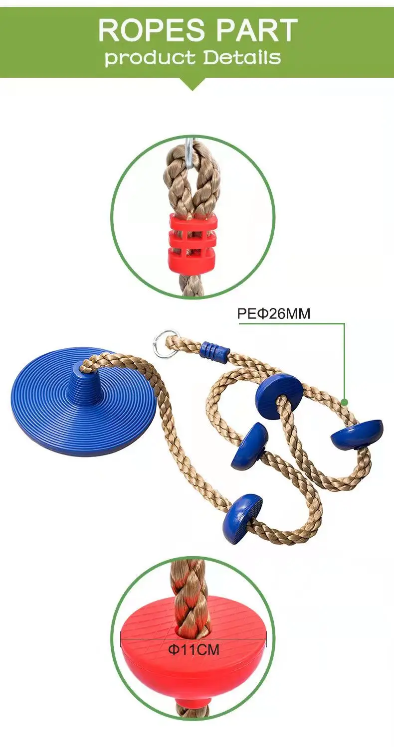 Balançoire d'extérieur pour enfants,siège en plastique,corde d'escalade ...