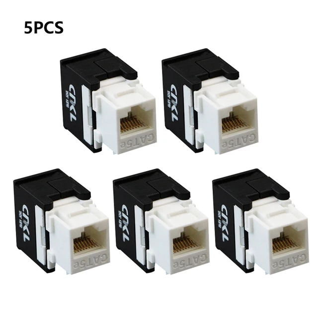 5pcs Black Module RJ45 Keystone Jack Cat5E Network Module Connector ...