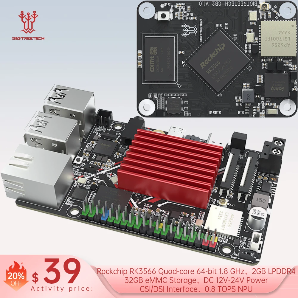 BIGTREETECH-BTT-Pi-2-Placa-de-Controle-CB2-RK3566-2GB-LPDDR4-32GB-eMMC ...