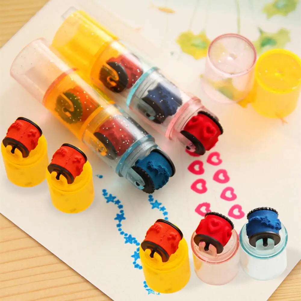 6pcs Baby Colorful Ink Pad Stamp Seal Preschool Funny Toy Learning ...