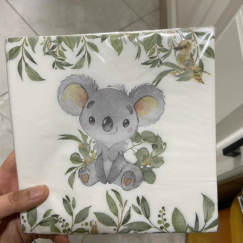20Pcs/Pack New Decoupage Cute Animals Paper Soft Napkins Color Printing ...