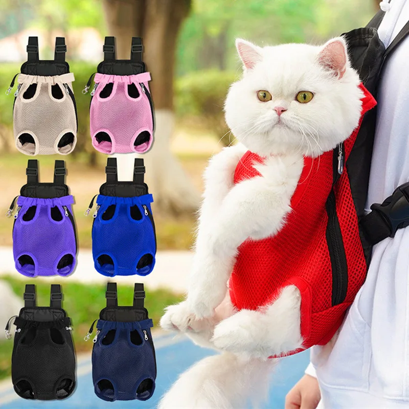 Double Shoulder Breathable Portable Travel Pet Dog Backpack Mesh ...