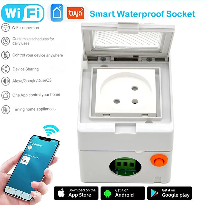16A-Israel-WiFi-Smart-Socket-IP55-Bathroom-Wall-Waterproof-Power-Supply ...