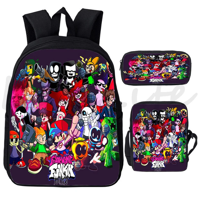 Friday Night Funkin Backpack Boys Girl 3d Print Book Bags 3 Pcs/set ...
